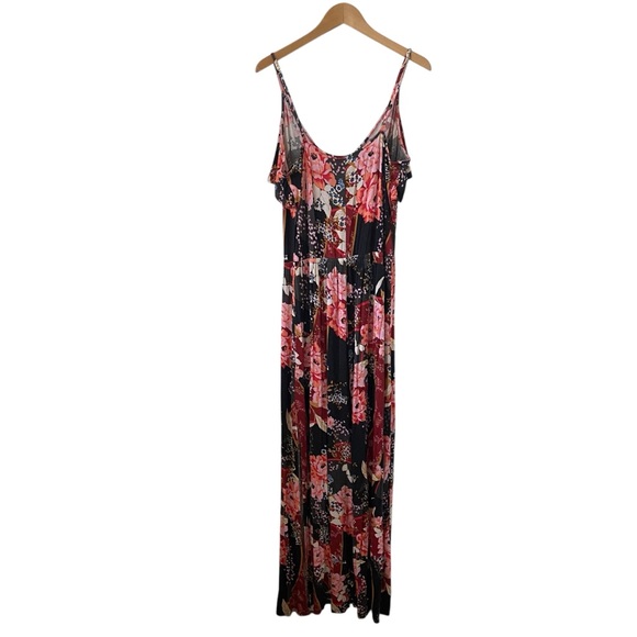 Express | Dresses | Express Floral Maxi Dress Womens Large Ruffle ...